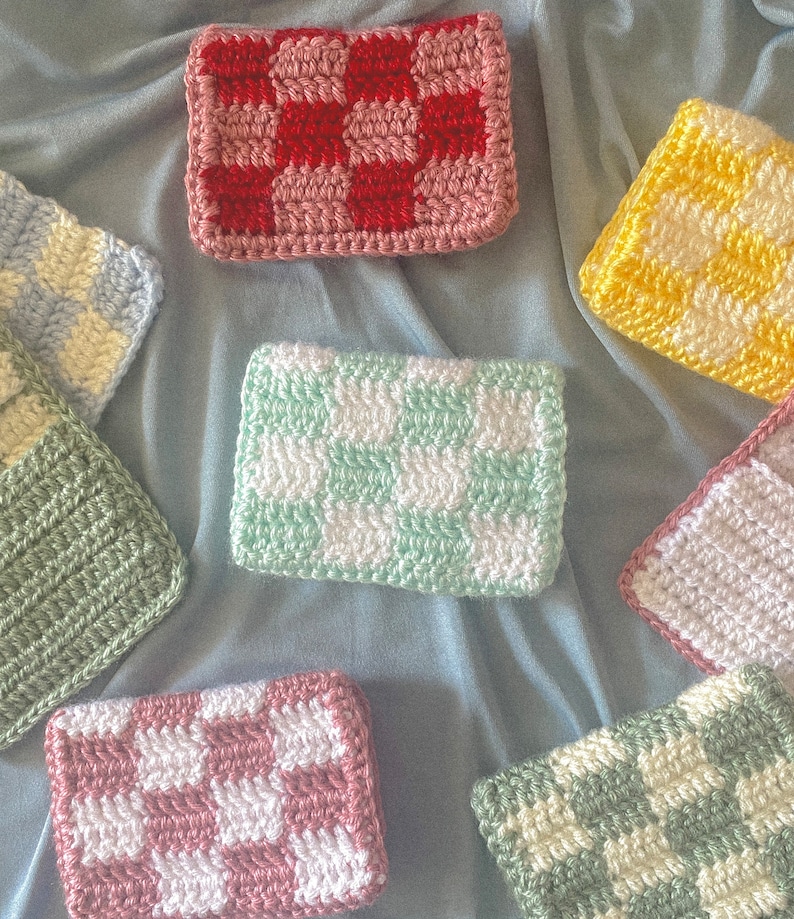 Crochet Checkered Wallet - Etsy