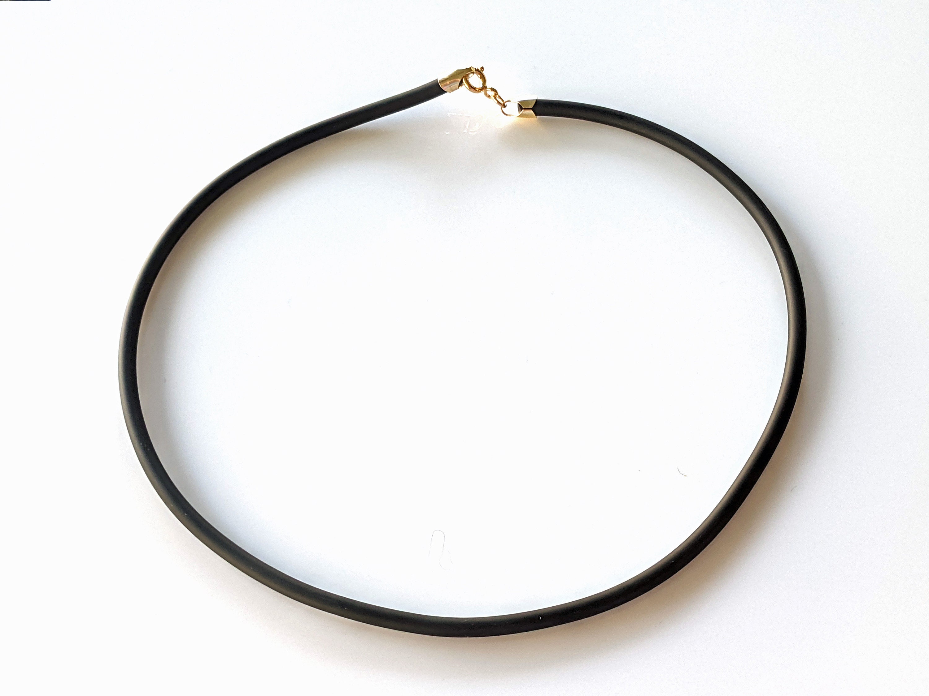 Black Rubber Cord Necklace, Rubber Cord 4mm, Black Necklace Cord, Gold ...