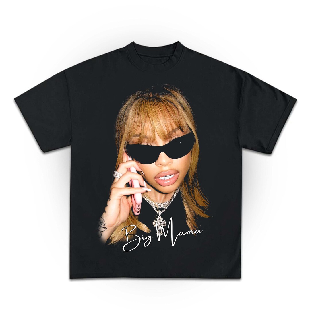 Latto Big Mama Graphic T-shirt Female Rapper Phone Grill Design Tee Fan ...