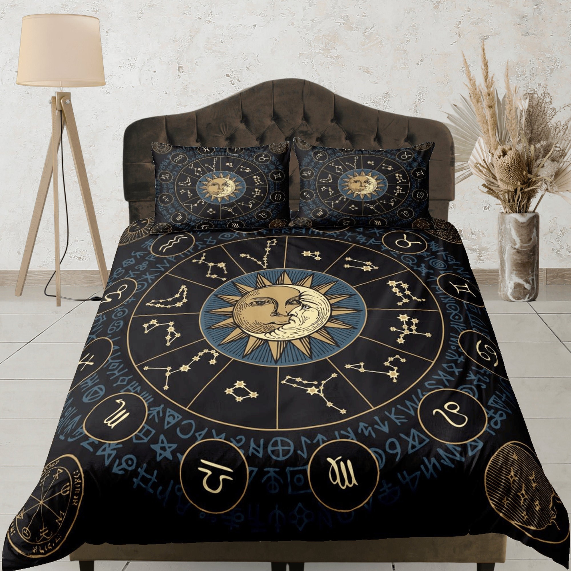 Astrology Zodiac Bedding Set, Celestial Duvet Cover Set, Soft Bedspread ...