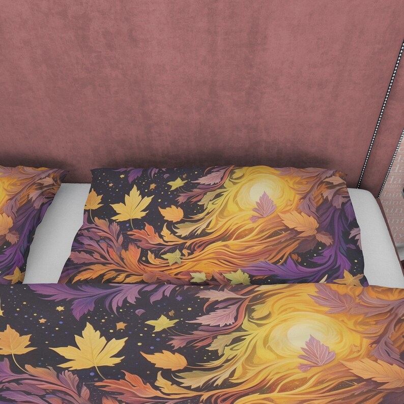 Autumn Phoenix Duvet Cover Set, Fall Leaves Quilt Cover, Bohemian ...