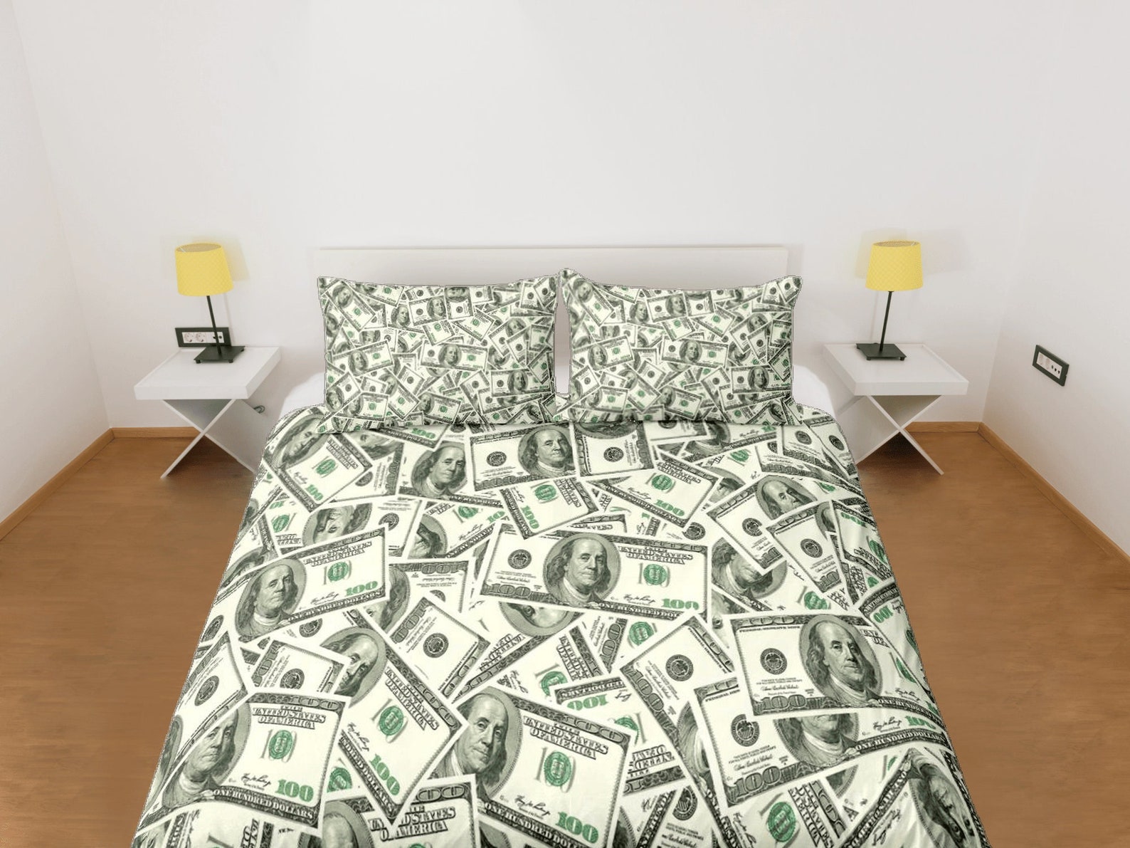 Money Print Duvet Cover, Custom Size, Dollar Bill Design, Unique ...