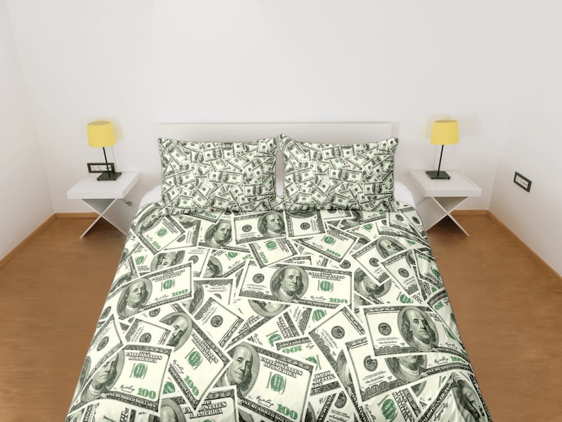Money Print Duvet Cover, Custom Size, Dollar Bill Design, Unique ...