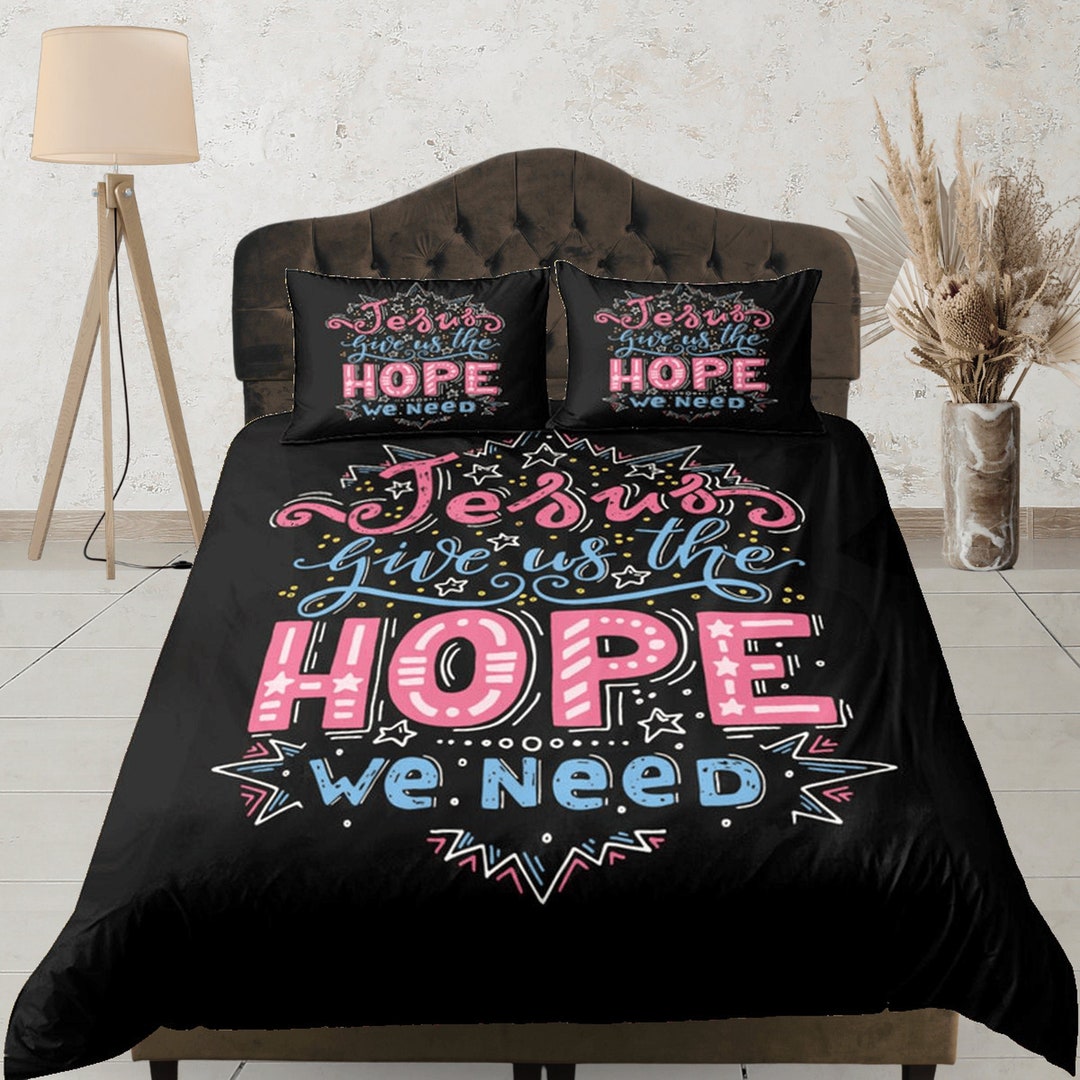 Inspirational Quote Print Quilt Cover, Faith-based Dorm Bedding ...