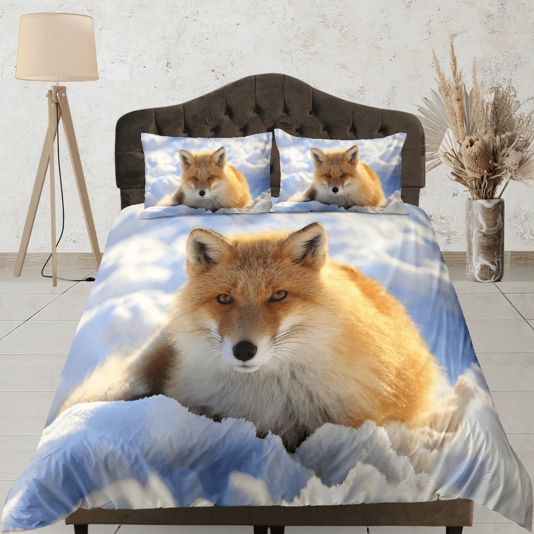 Fox Duvet Cover, Animal Bedding Set, Wildlife Bedroom Set, Woodland ...