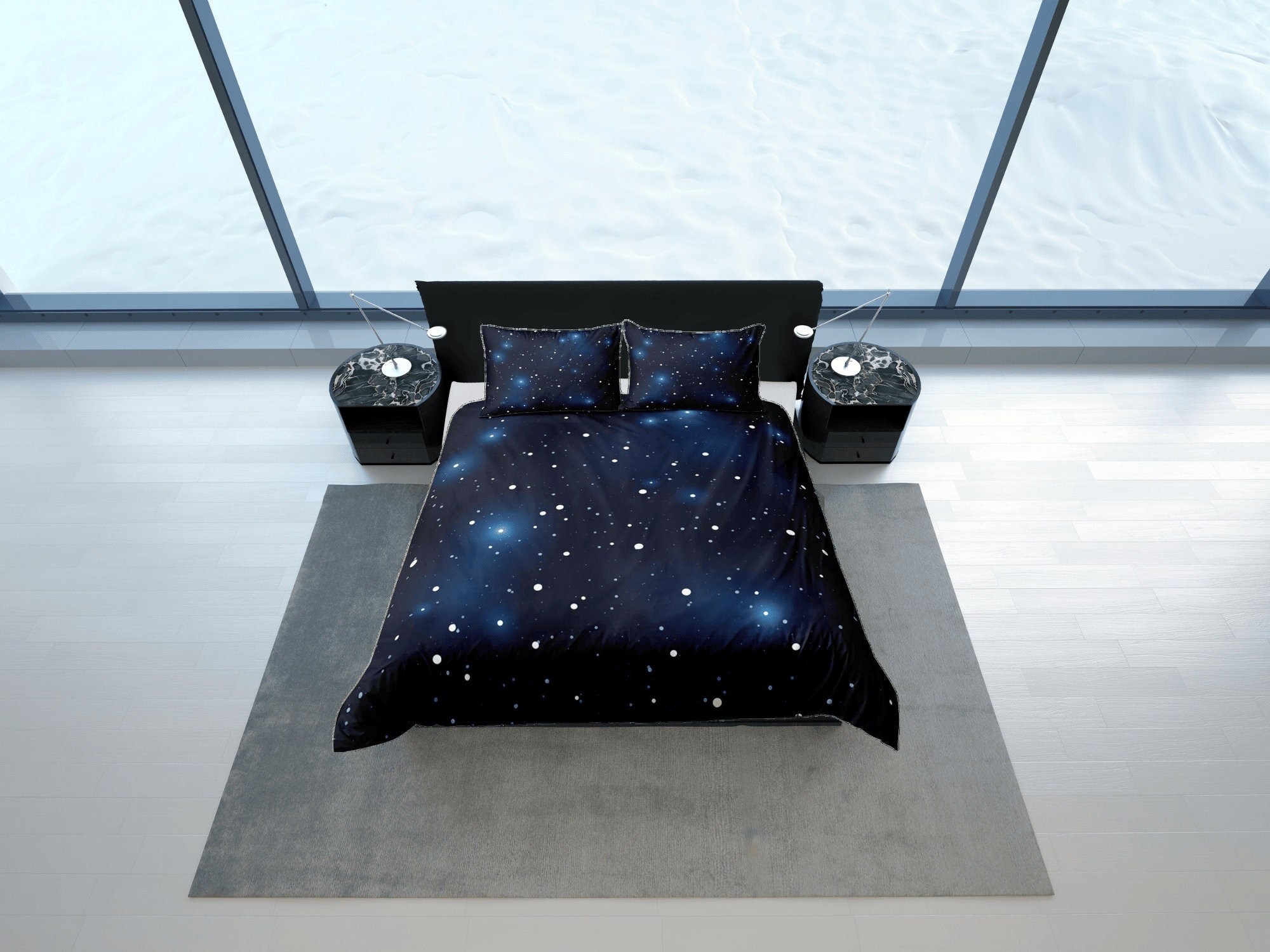 Starry Night Sky Duvet Cover Set, Milky Way Bed Set, Astronomy Lover ...