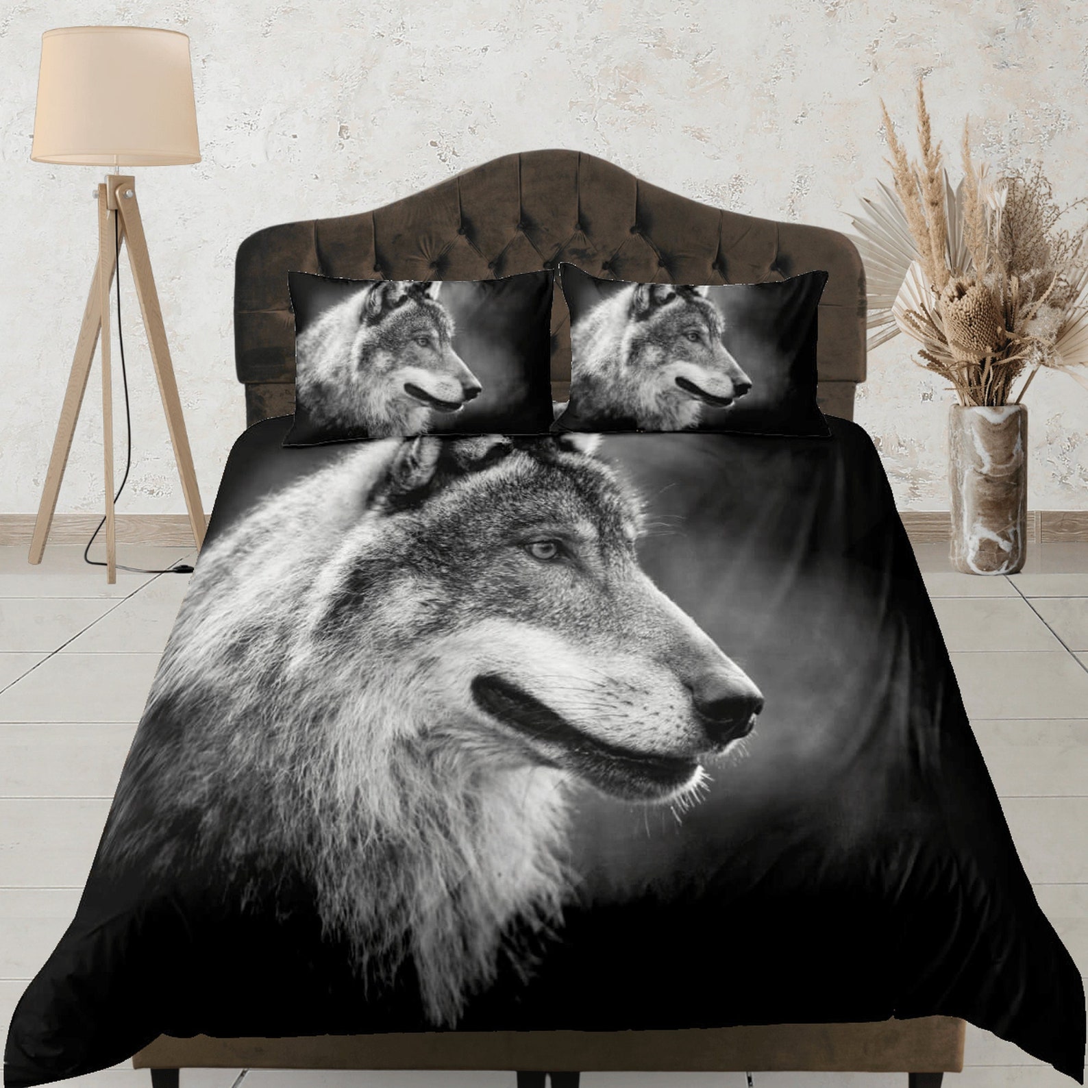 Wild Wolf Duvet Cover Set, Realistic Print Bedspread, Boys Dorm Bedding ...