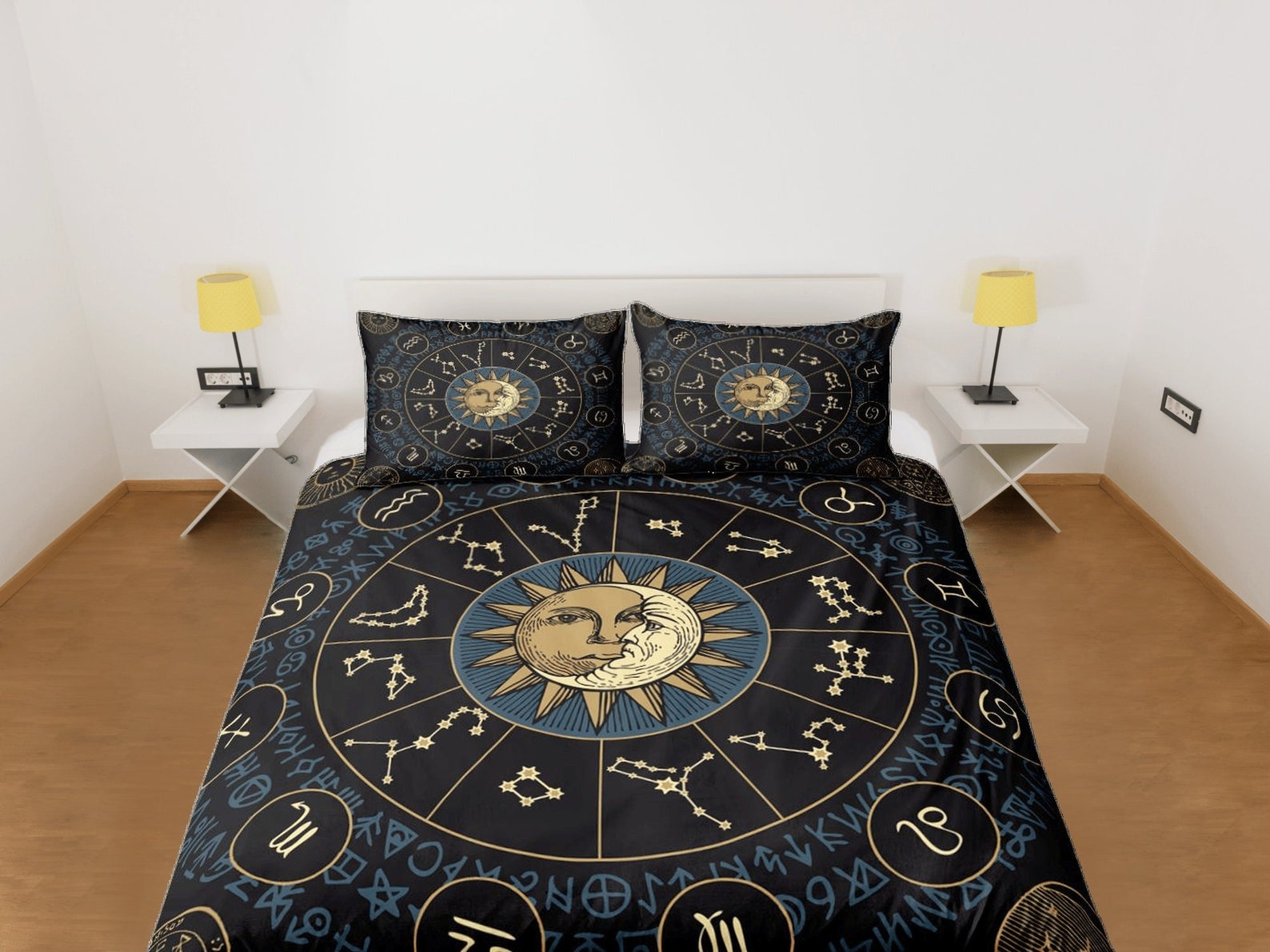 Astrology Zodiac Bedding Set, Celestial Duvet Cover Set, Soft Bedspread ...