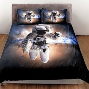 Space Astronaut Dona Cover Set, Galaxy Themed Bedding, Cosmic Bedroom ...