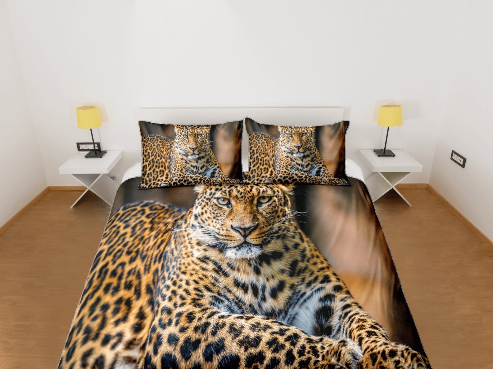 Luxury Leopard Print Bedding Set, Animal Print Bedspread, Dorm Bedding ...