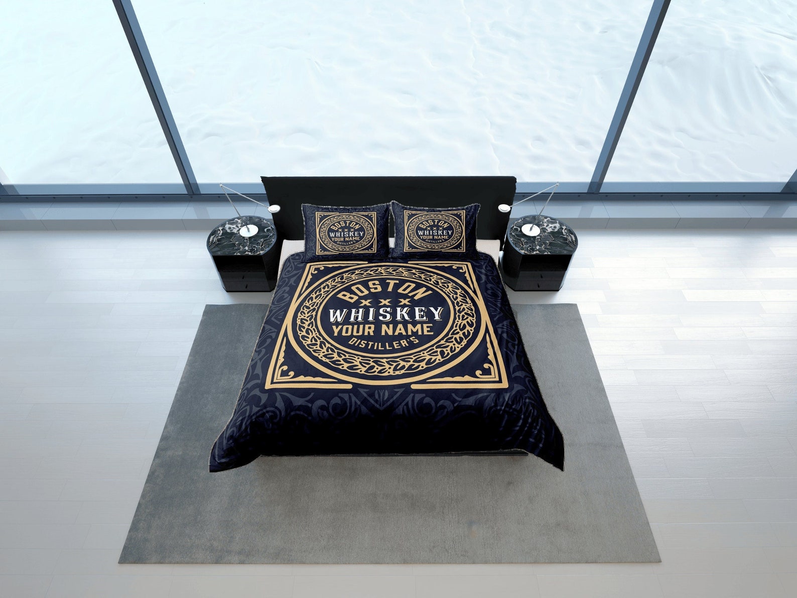 Personalized Whiskey Label Bedding Set, Wonderful Duvet Cover Set ...
