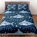 Navy Blue Shark Bedding Set, Ocean Theme Dorm Bedding, Custom Duvet ...