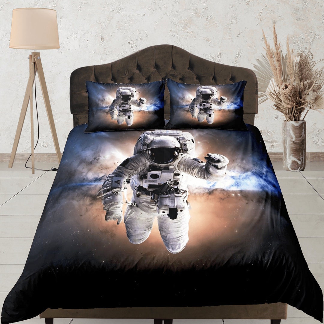 Space Astronaut Dona Cover Set, Galaxy Themed Bedding, Cosmic Bedroom ...