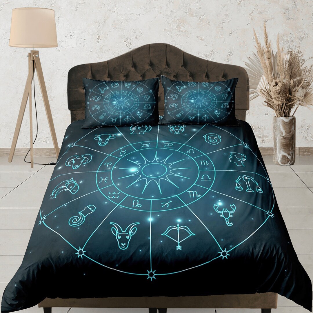 Zodiac Duvet Cover, Constellation Bedding Set, Astrology Bedroom Set ...
