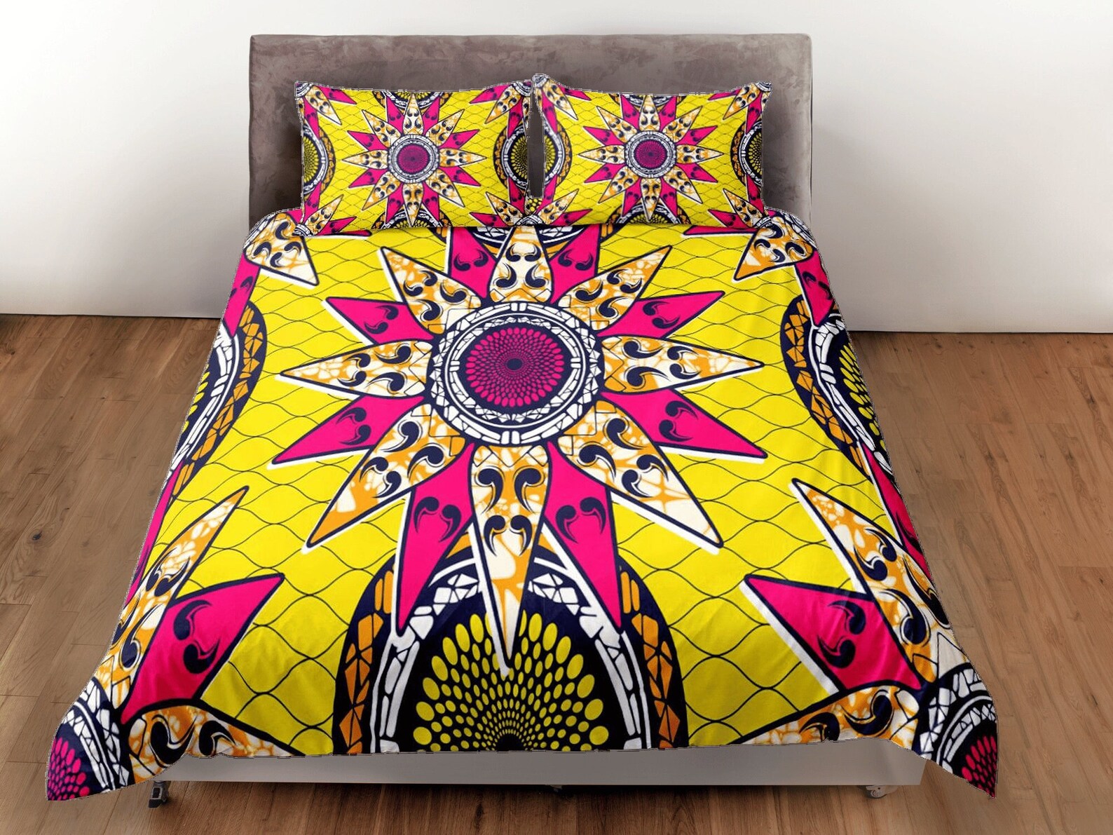 African Duvet Cover Set, Ankara Quilt Cover, Ethnic Bedding, Bohemian ...