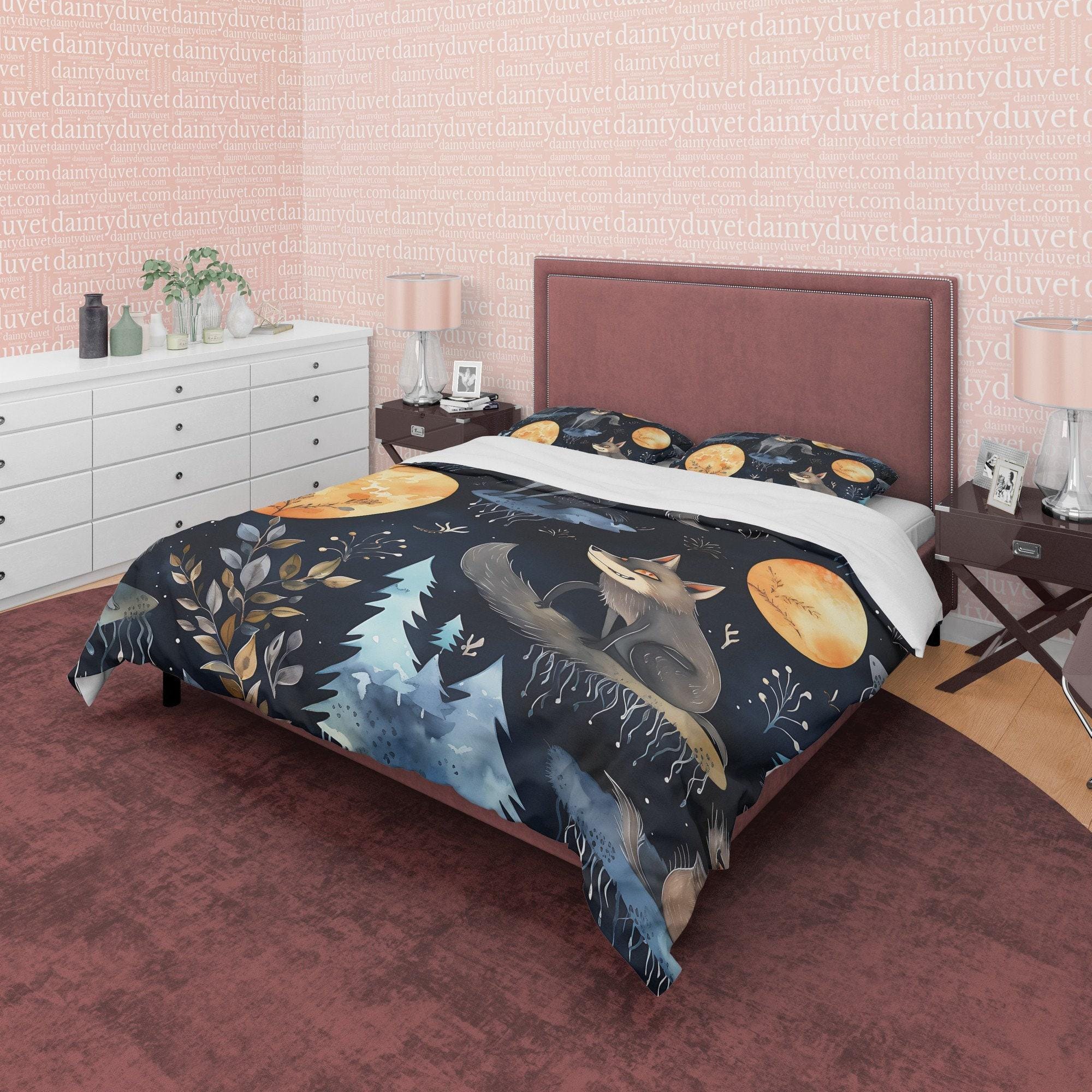 Mystical Wolf Duvet Cover Set, Soft Bedding, Custom Bedding Set ...