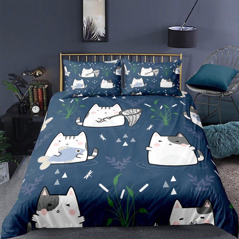 Cute Cat Duvet Cover Set, Gorgeous Bedding Set, Adorable Quilt Cover ...