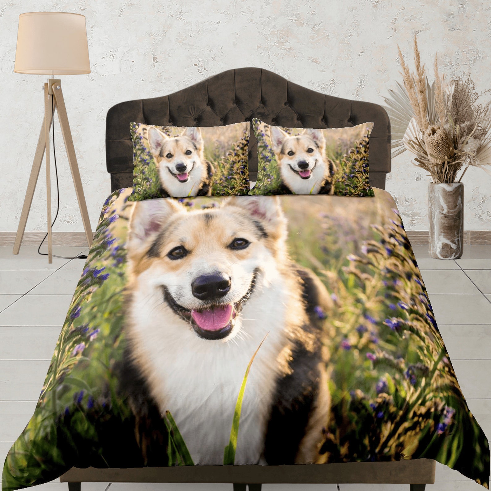 Corgi Dog Print Bedding Set, Realistic Duvet Cover, Pet Lover Bed Set ...