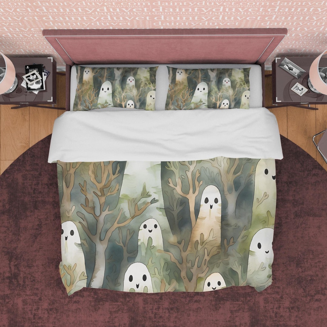 Cute Ghosts Doona Cover, Custom Size Duvet Cover Set, Halloween Dorm ...