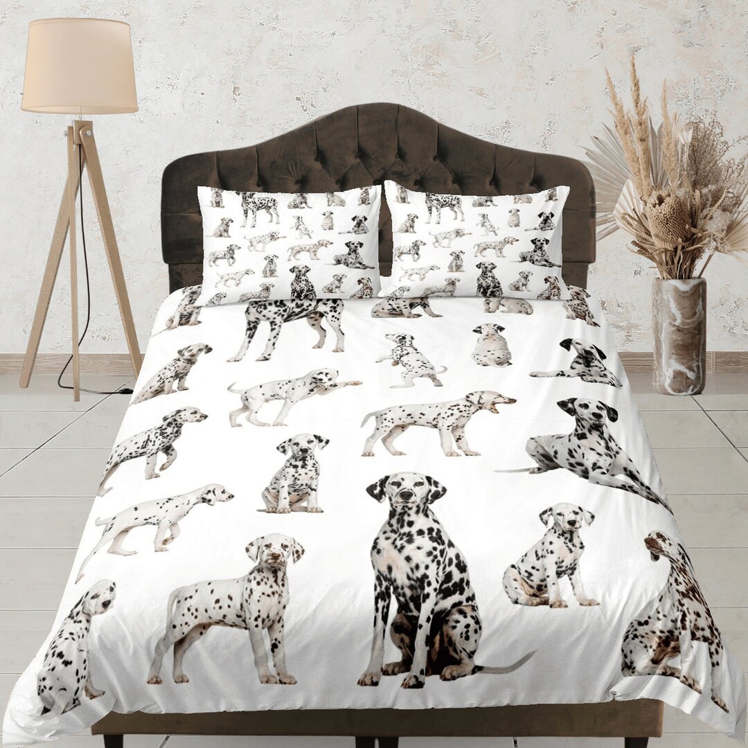 Dalmatian Dog Bedding Set, Soft Duvet Cover, Dog Lover Dorm Bedding ...