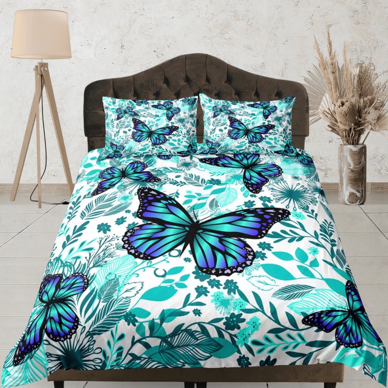 Blue Butterfly Duvet Set - Etsy