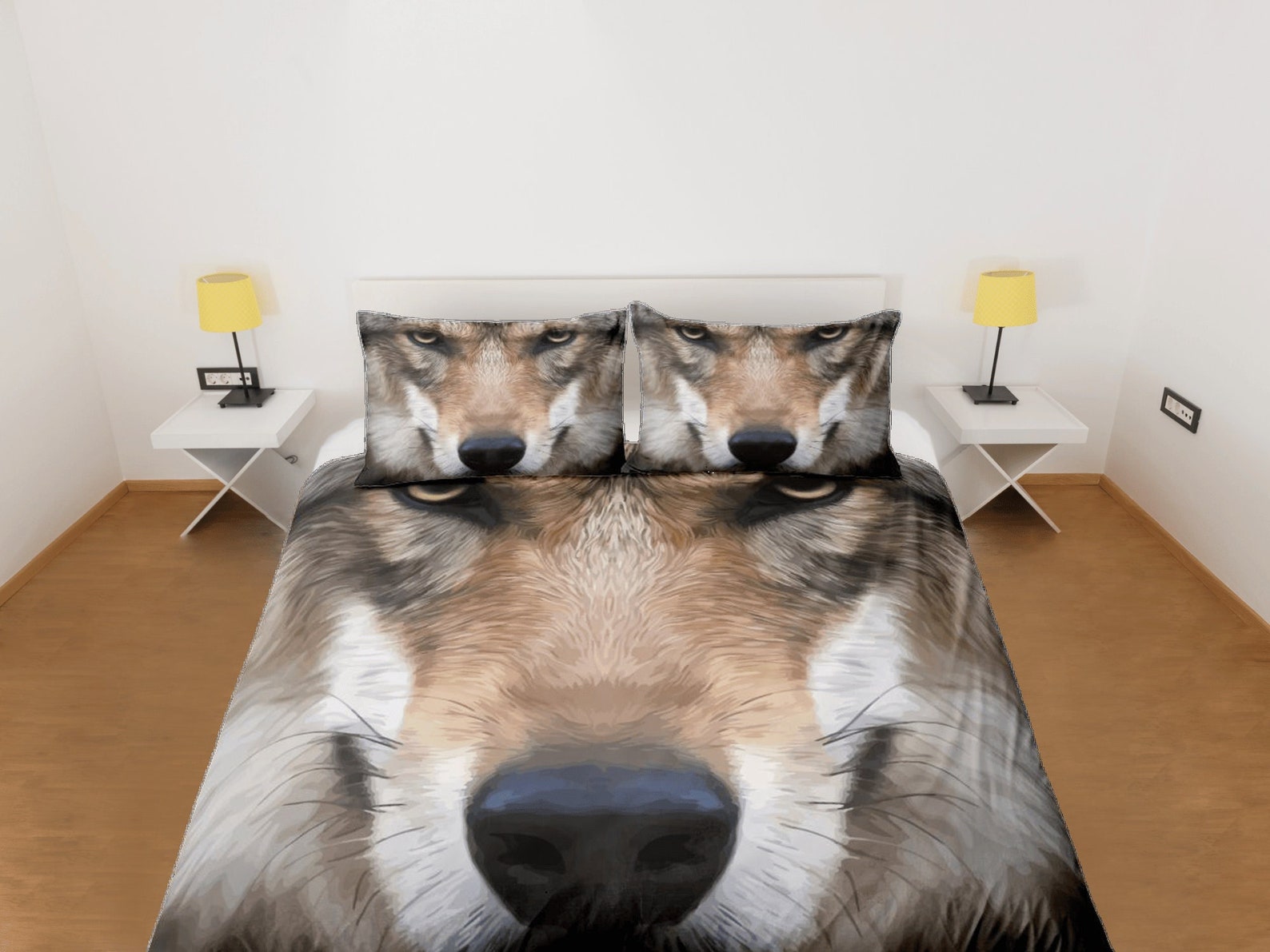 Wolf Animal Duvet Cover Set, Dorm Bedding, Rustic Bedroom Set, Wild ...