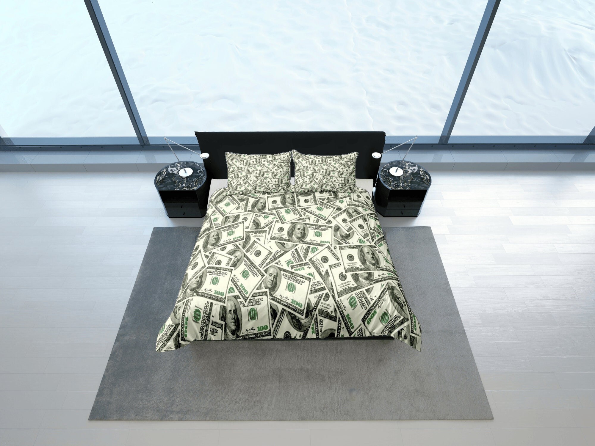 Money Print Duvet Cover, Custom Size, Dollar Bill Design, Unique ...
