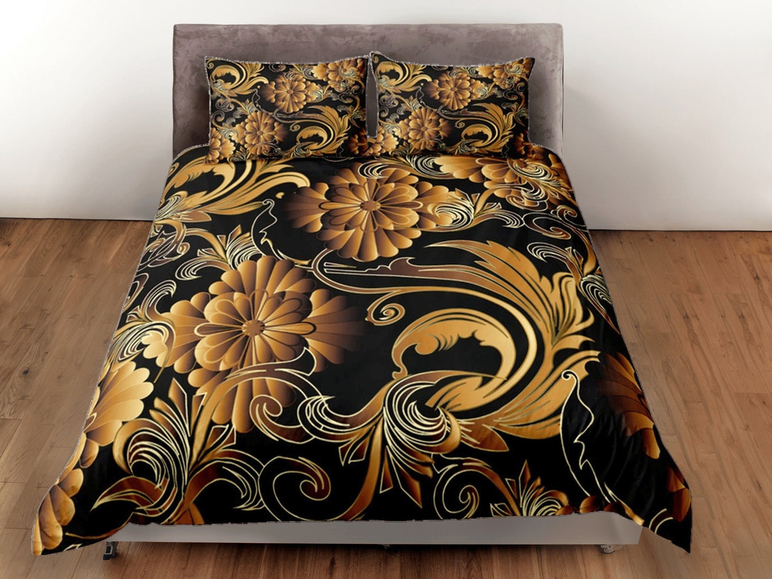 Luxury Floral Aesthetic Duvet Set, Elegant Bedding Set, Dorm Bedroom ...