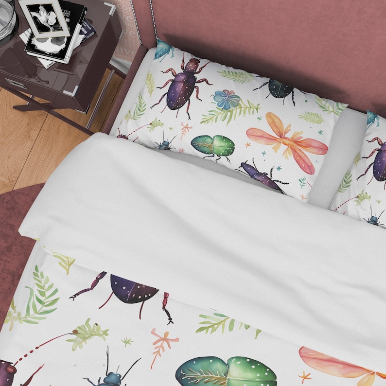 Colorful Insect Cotton Duvet Cover, Beetle Bedding, Entomology Gift ...