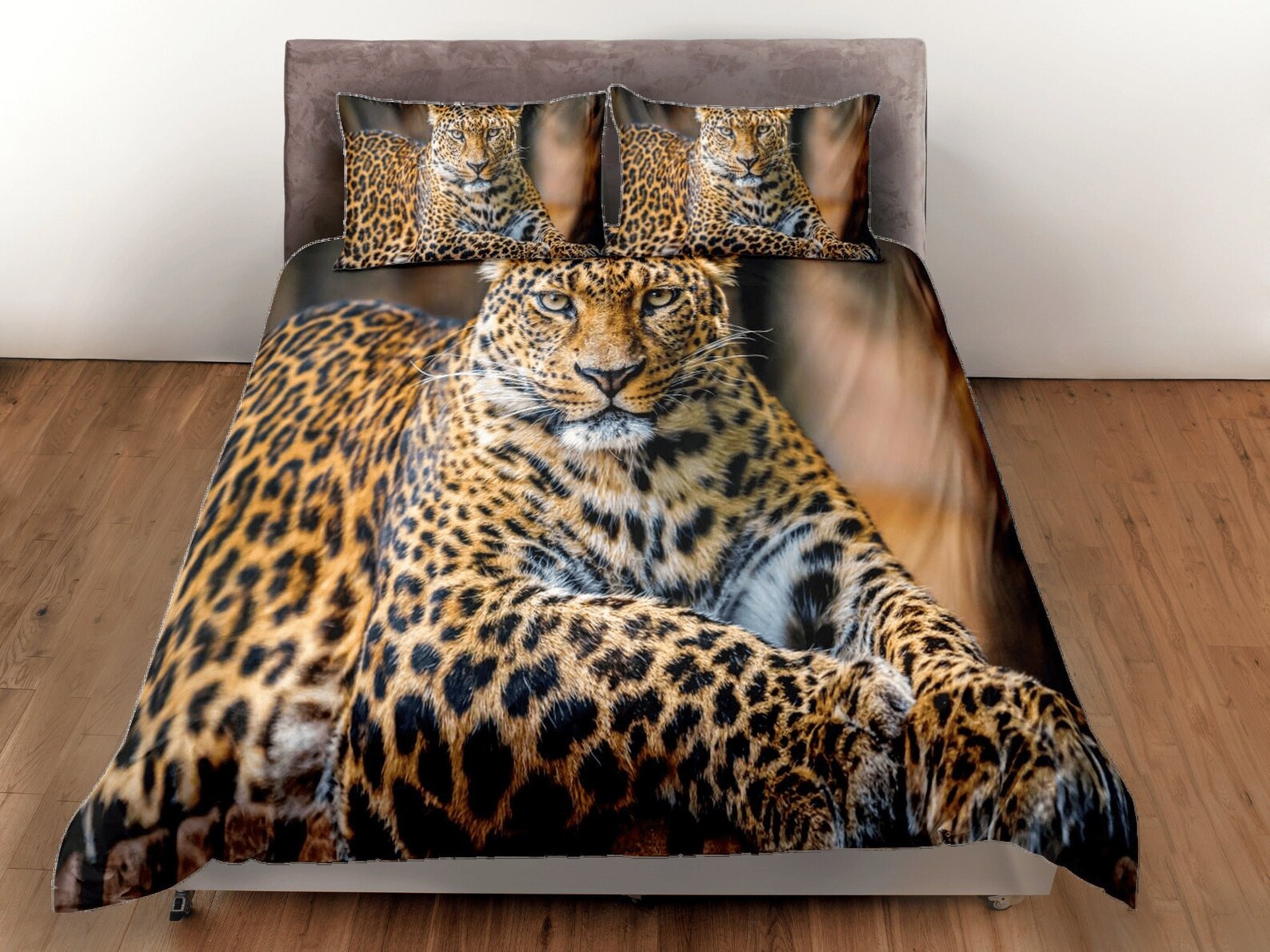 Luxury Leopard Print Bedding Set, Animal Print Bedspread, Dorm Bedding ...
