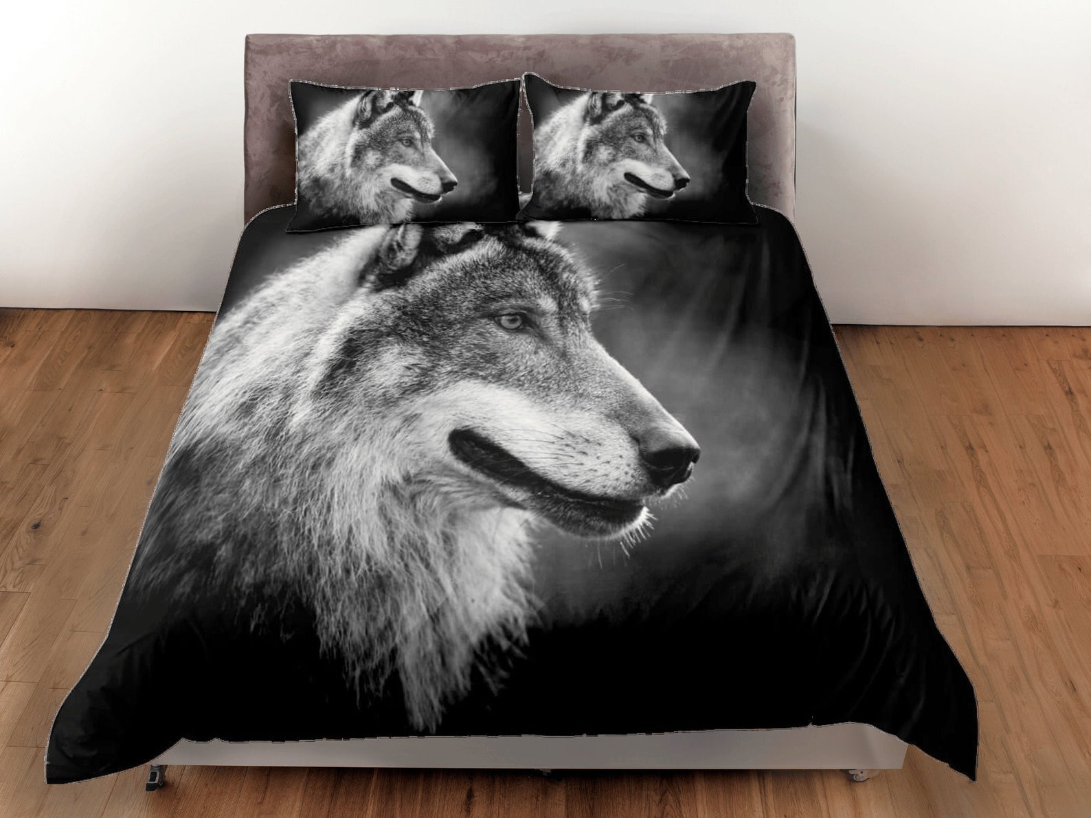 Wild Wolf Duvet Cover Set, Realistic Print Bedspread, Boys Dorm Bedding ...