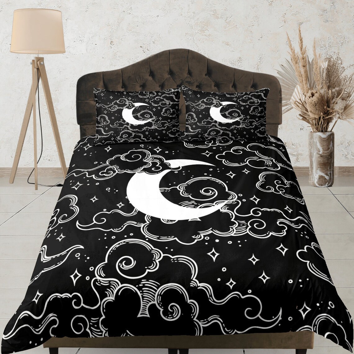 Moon and Stars Duvet Cover Set, Aesthetic Dorm Bedding, Gorgeous ...