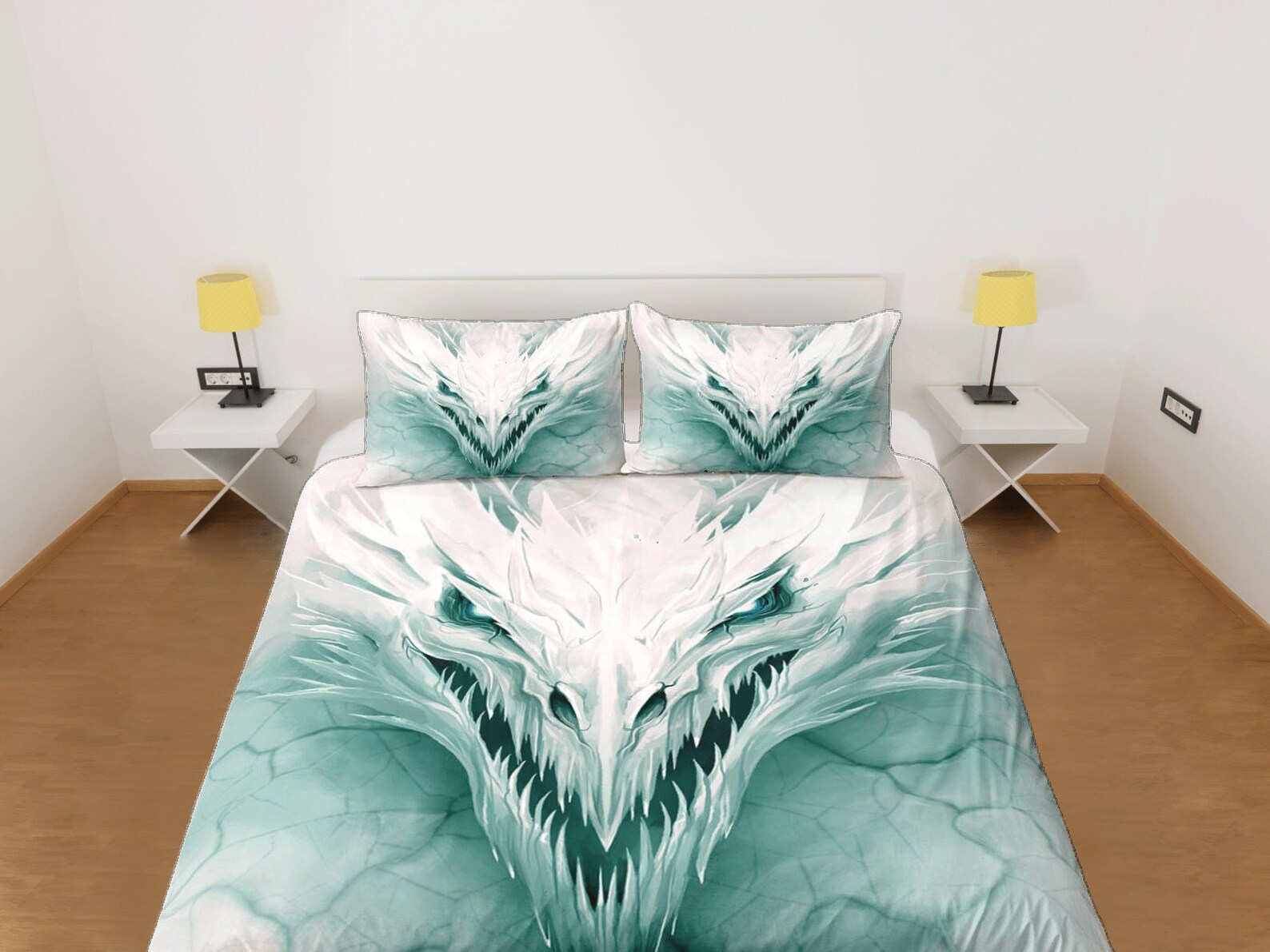 Dragon Fantasy Print Aesthetic Duvet Cover Set, Soft Bedding Set, Dorm ...