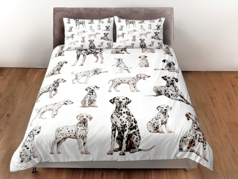 Dalmatian Dog Bedding Set, Soft Duvet Cover, Dog Lover Dorm Bedding ...