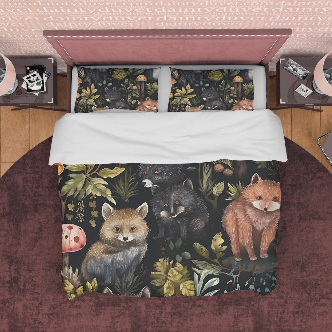 Woodland Animals Duvet Cover Set, Fox Bedroom Set for Kids, Fox and ...
