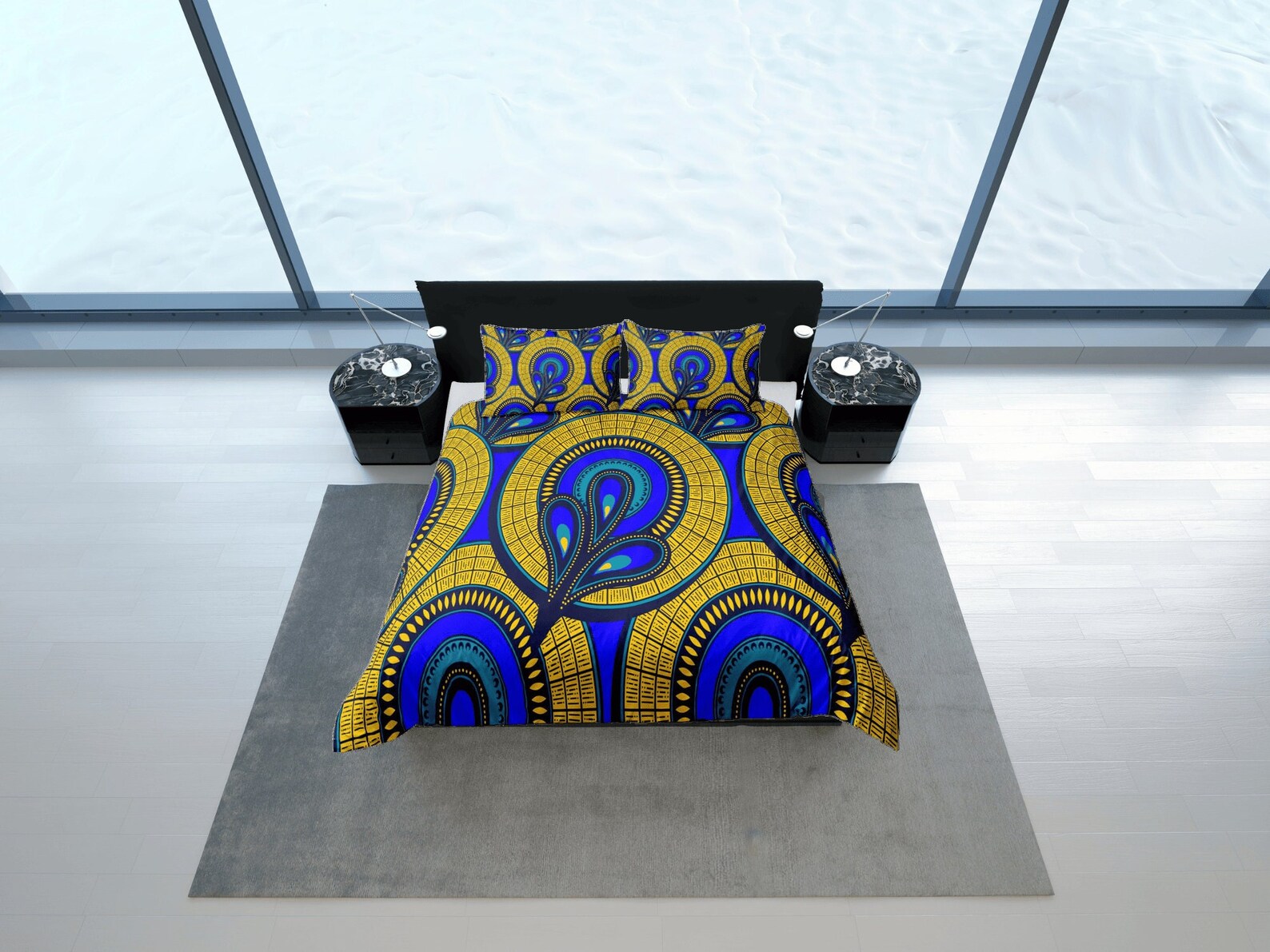 African Duvet Cover, Ankara Bedding Set, Ethnic Bedroom Set, Geometric ...