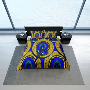 African Duvet Cover, Ankara Bedding Set, Ethnic Bedroom Set, Geometric ...