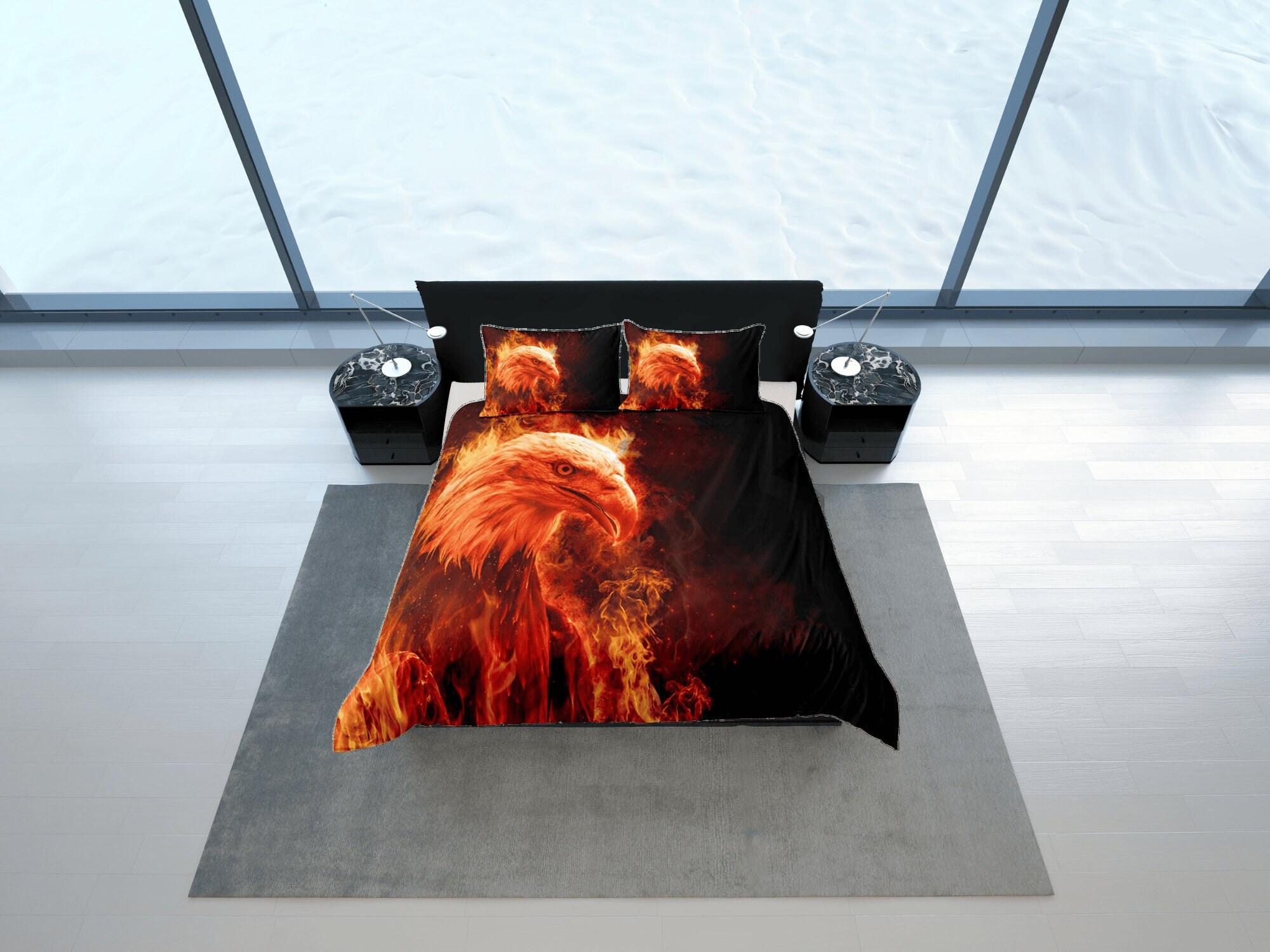 Fiery Eagle Duvet Cover Set, Gorgeous Bed Cover, Nice Dorm Bedding Set ...