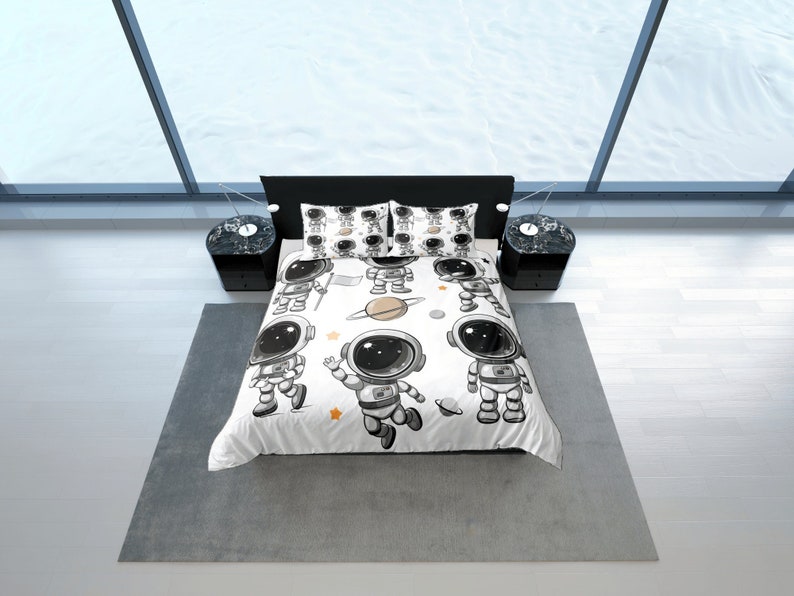 Astronaut Space Theme Duvet Cover Set, Kids Bedroom Set, Custom Size ...