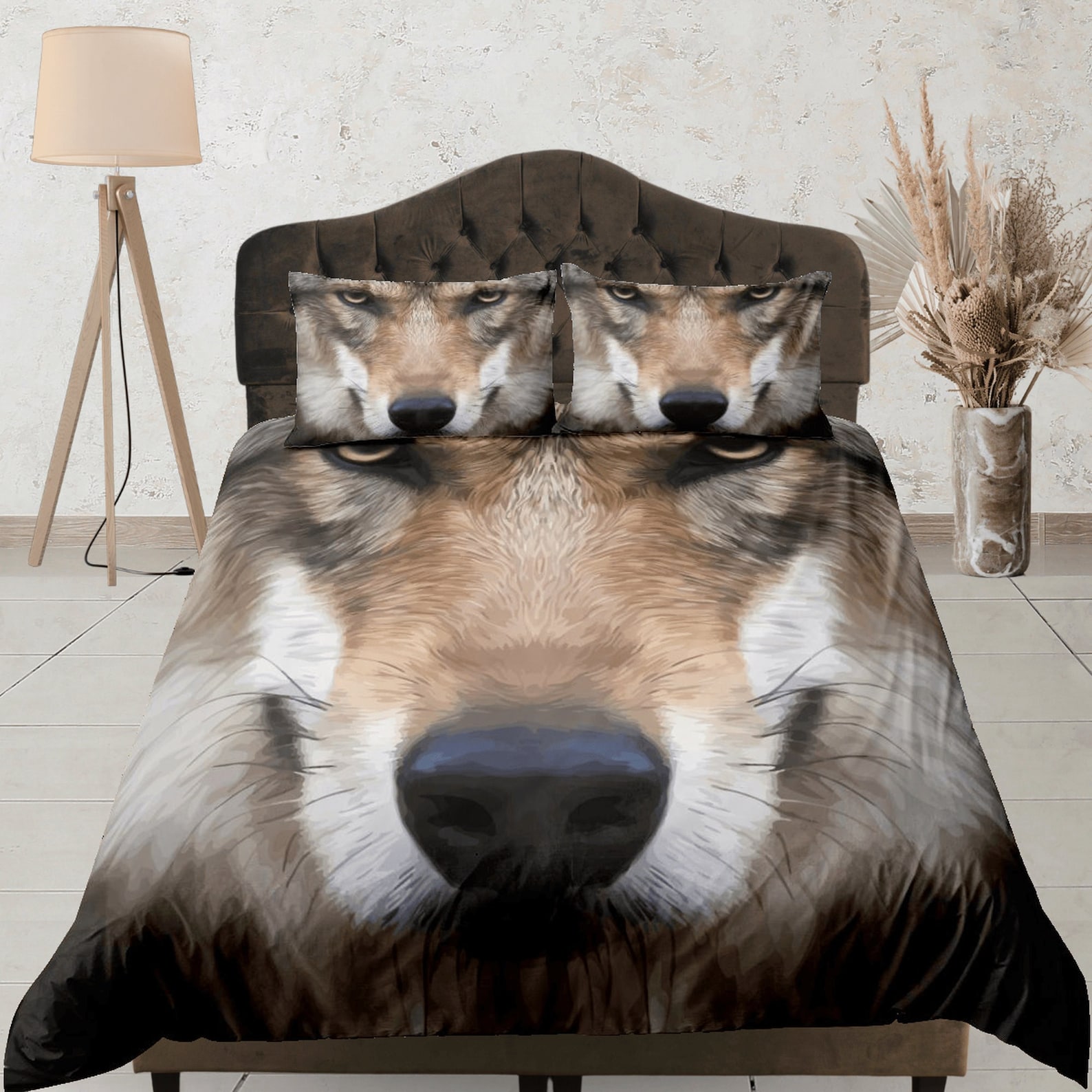 Wolf Animal Duvet Cover Set, Dorm Bedding, Rustic Bedroom Set, Wild ...