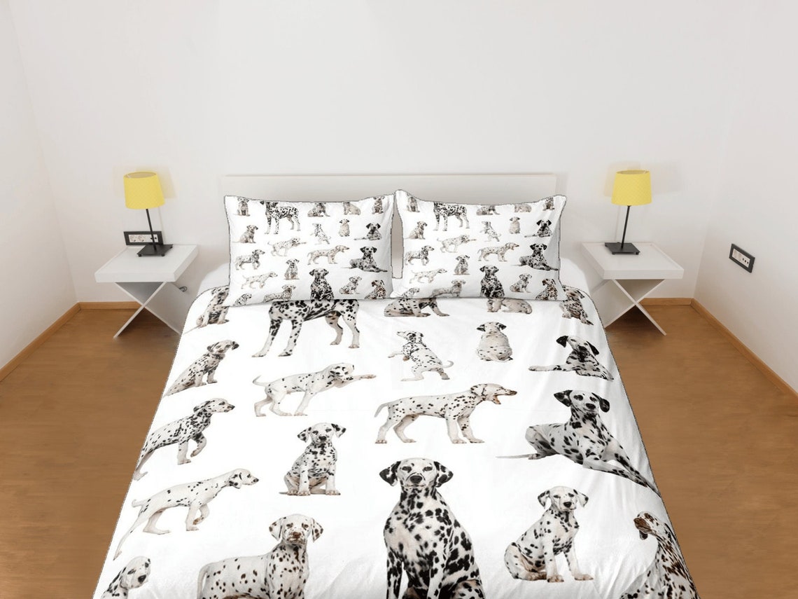 Dalmatian Dog Bedding Set, Soft Duvet Cover, Dog Lover Dorm Bedding ...