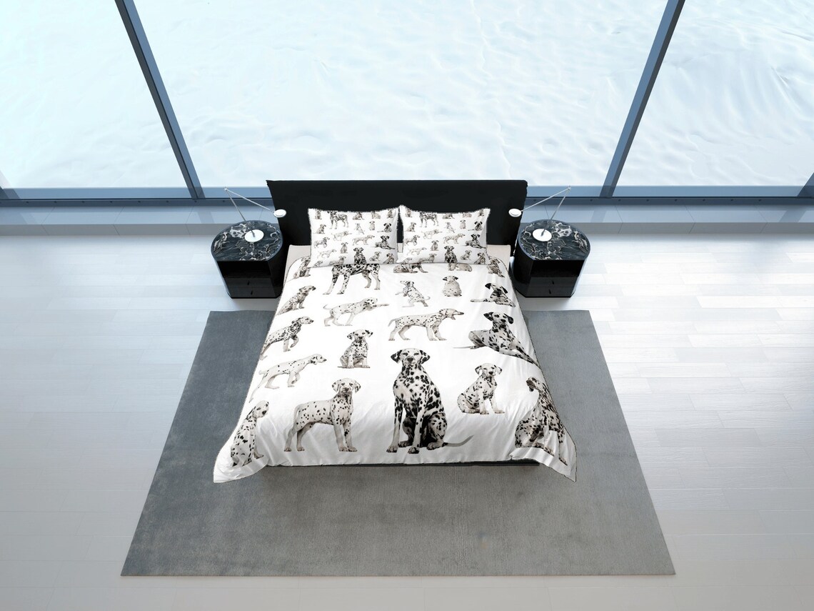 Dalmatian Dog Bedding Set, Soft Duvet Cover, Dog Lover Dorm Bedding ...