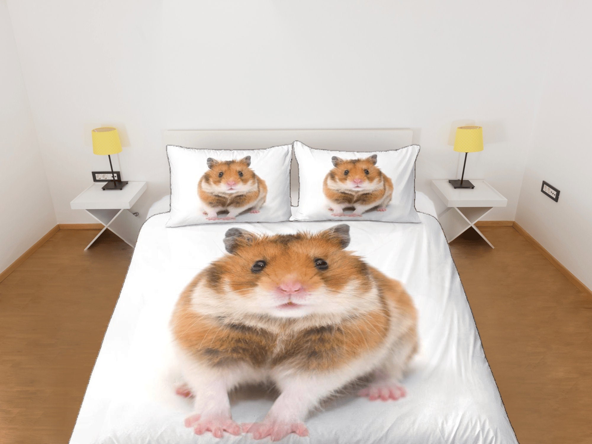Cute Hamster Bedding Set, Animal Print Quilt Cover, Elegant Bedroom Set ...