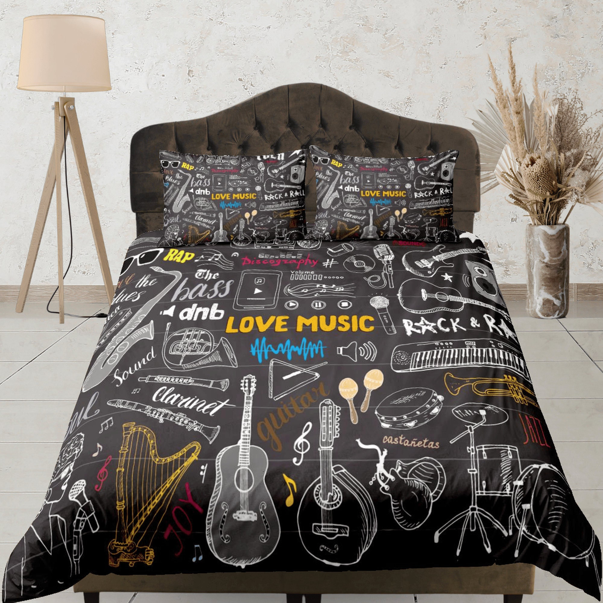 Music Themed Bedding Set, Aesthetic Duvet Cover Set, Soft Bedding Cover ...