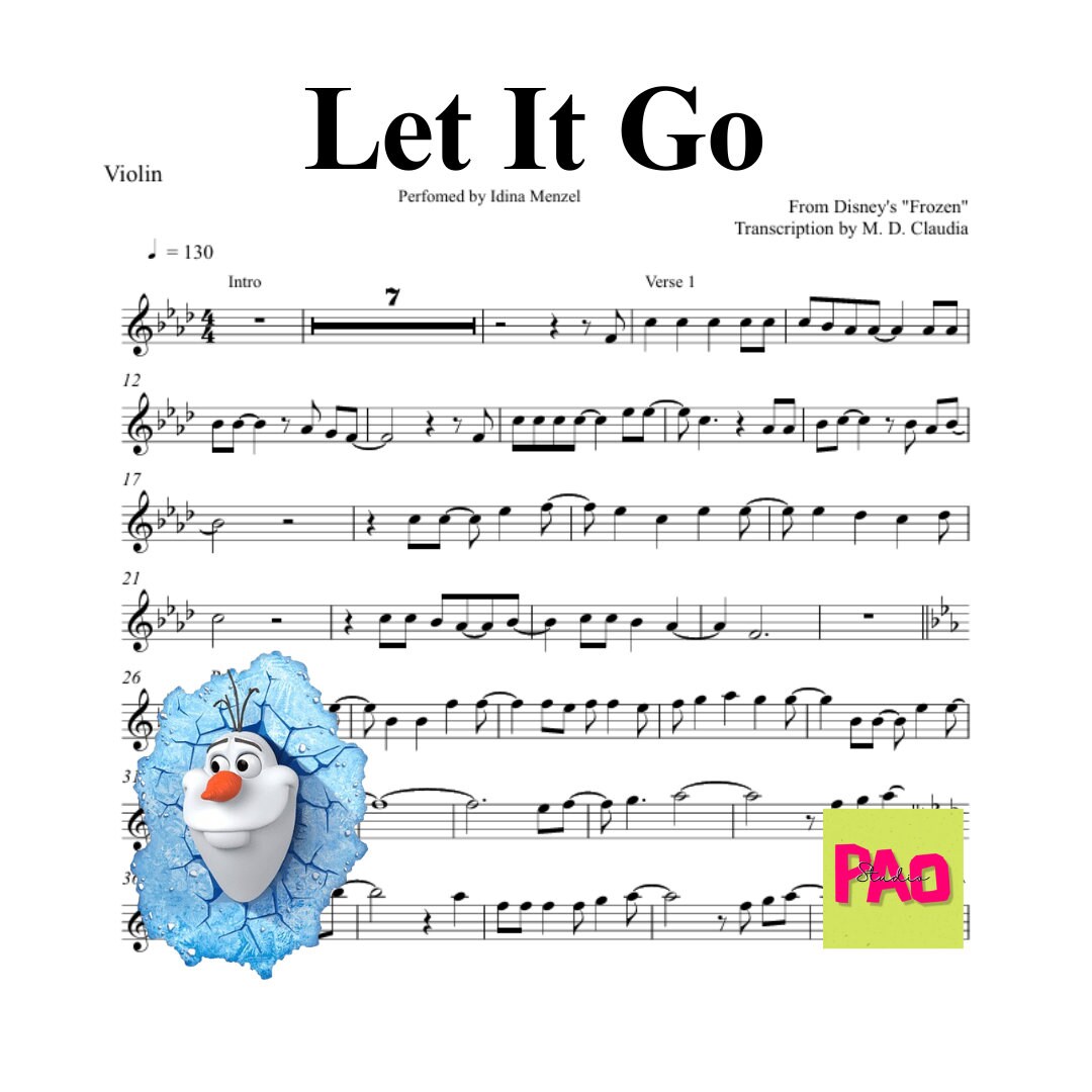 Let It Go solo Violin Sheet PDF - Etsy