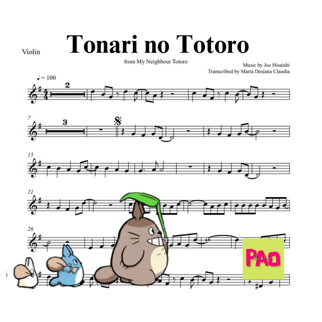 Tonari No Totoro From My Neighbor Totoro Ghibli (violin Solo Sheet ...