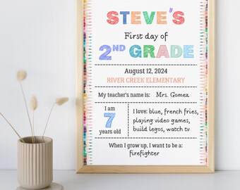 Custom Back to School Sign First Day of School Sign Printable Reusable ...