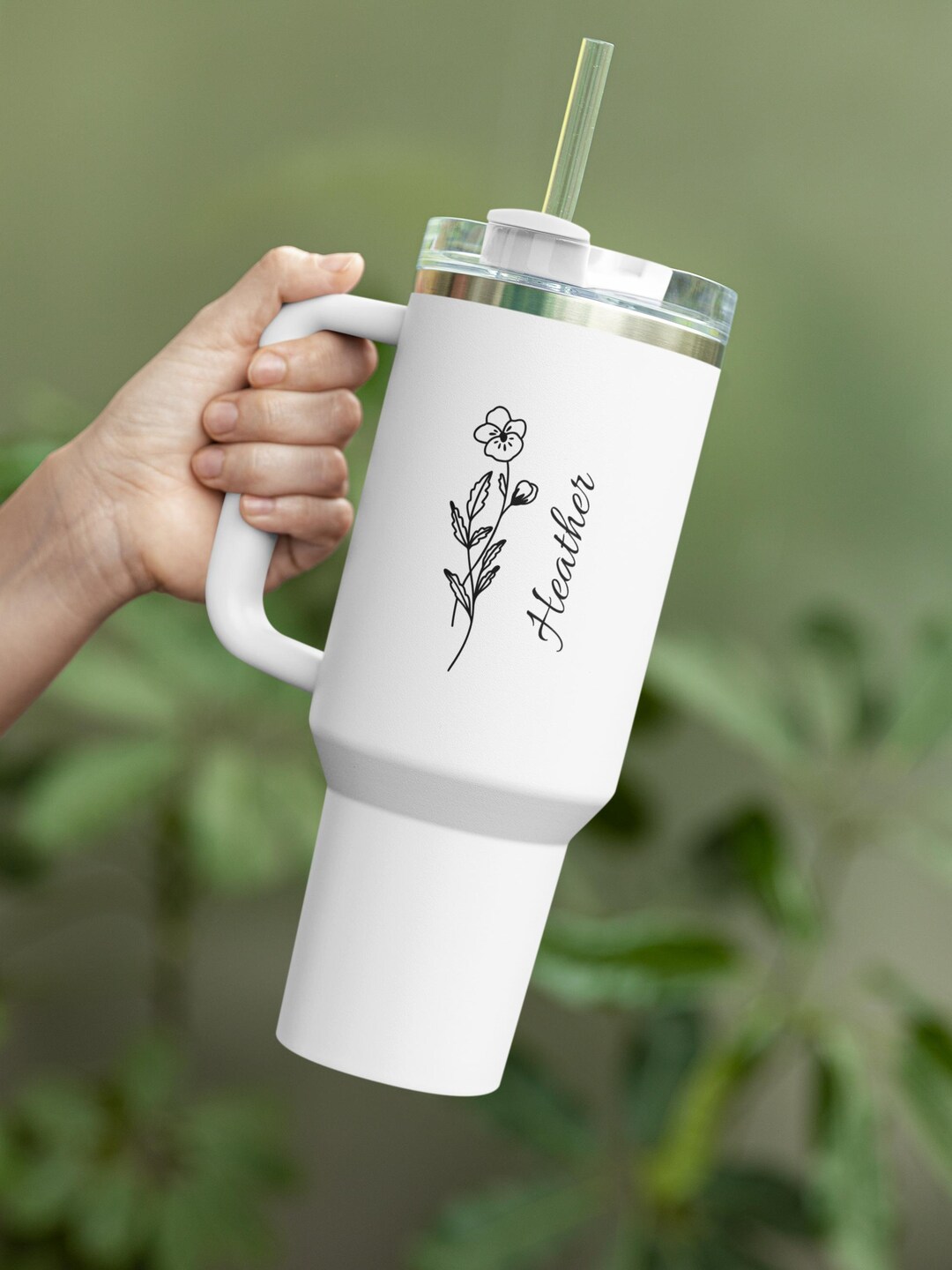 Personalized February Birth Flower With Name 40oz Tumbler, Custom 40oz ...