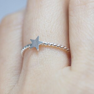Handmade Sterling Silver Star Ring – Dainty Stackable- Minimalistic ...