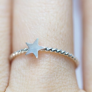 Sterling Silver Star Ring- Minimalistic Star Ring- Stackable Rings ...